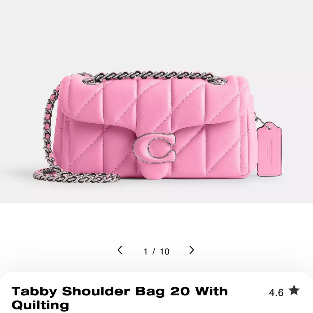 Coach Tabby Pink Quilted Shoulder Bag - Gem